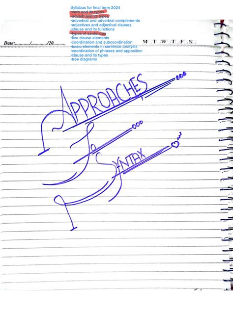 Approaches To Syntax Pdf