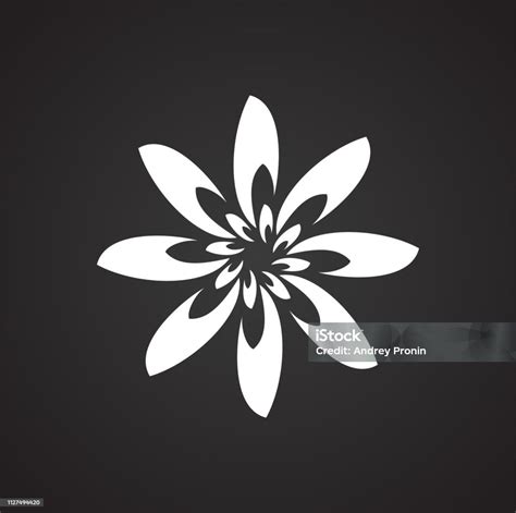 그래픽 및 웹 디자인 현대 간단한 벡터 기호에 대 한 검은 배경에 꽃 아이콘 인터넷 개념입니다 웹사이트 디자인 웹 버튼 또는 모바일 애플 리 케이 션에 대 한 최신 유행