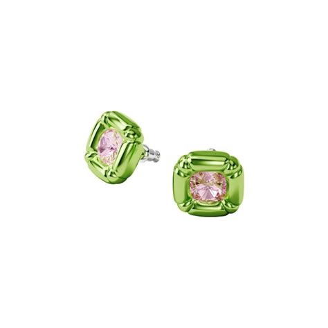 Achat Boucles D Oreilles Puces Swarovski Collection I Dulcis Vert En