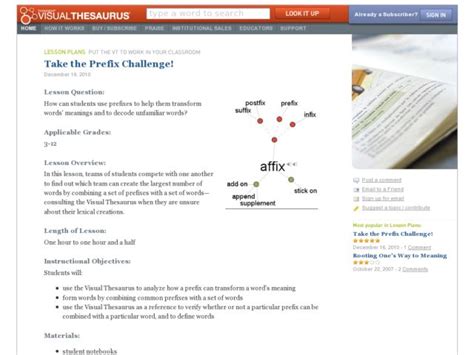 Take The Prefix Challenge Lesson Plan For 4th 8th Grade Lesson Planet