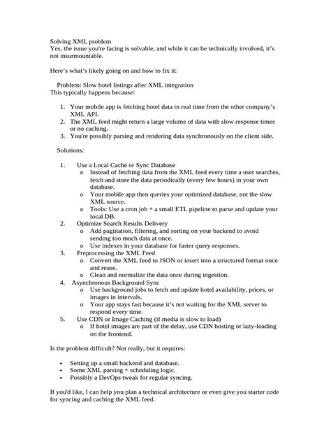 Solving Xml Problem Pdf