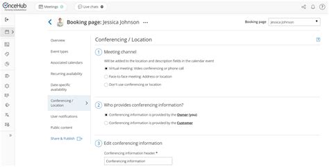 booking pages location settings [classic] oncehub