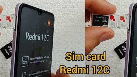 comment mettre une puce et carte mémoire SD pour le xioami redmi 12C ...