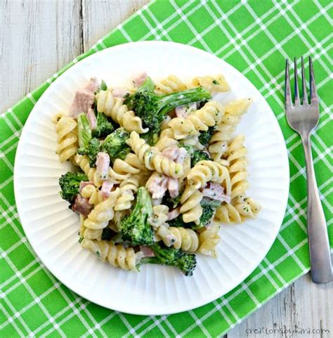 Easy Creamy Ham Broccoli Pasta Creations By Kara