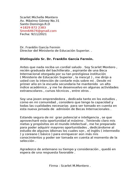 Carta De Autopresentacion Pdf