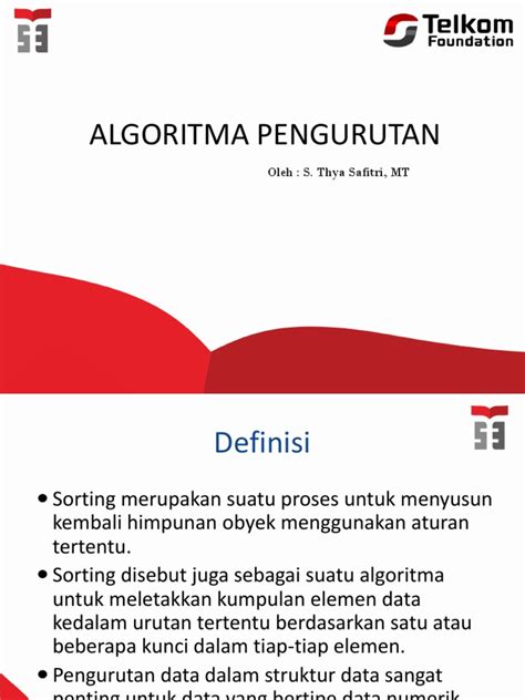 algoritma pengurutan oleh s thya safitri mt pdf