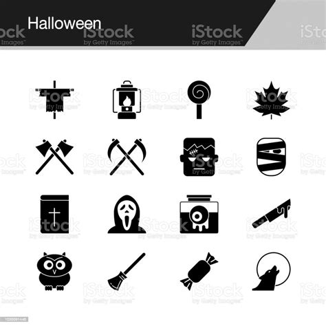 할로윈 아이콘입니다 프레 젠 테이 션 그래픽 디자인 모바일 응용 프로그램 웹 디자인 인포 그래픽 Ui에 대 한 디자인 벡터