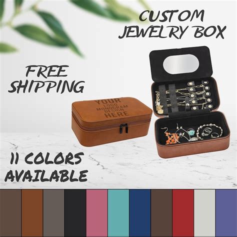 Leatherette Jewelry Boxes Etsy
