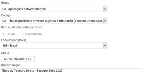 Como Declarar Tesouro Direto No Imposto De Renda 2024
