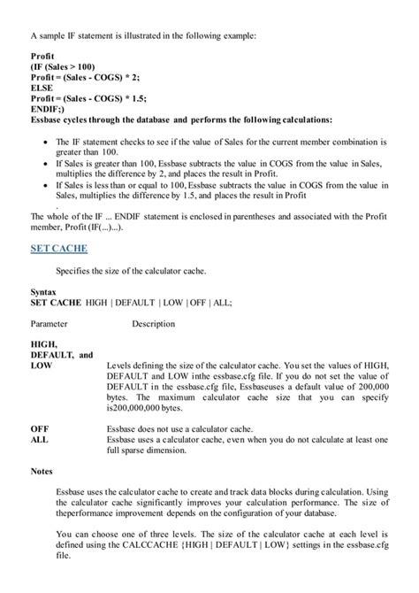 Calculation Commands In Essbase PDF