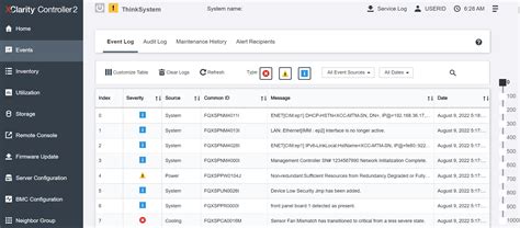 Event Logs Sr645 V3 Lenovo Docs