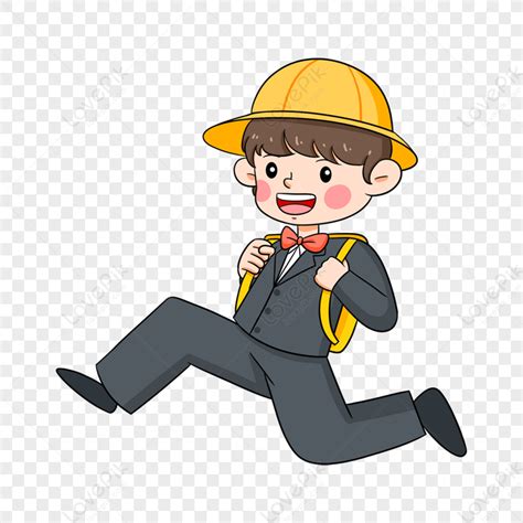 일본 일러스트 만화 스타일 달리기 초등학생 꽃잎 벚꽃 유치원아름다운기쁨 Png 일러스트 무료 다운로드 Lovepik