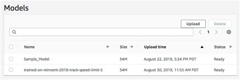 upload a model to your aws deepracer vehicle aws deepracer