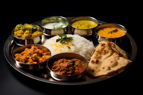 Premium Ai Image Traditional Indian Thali