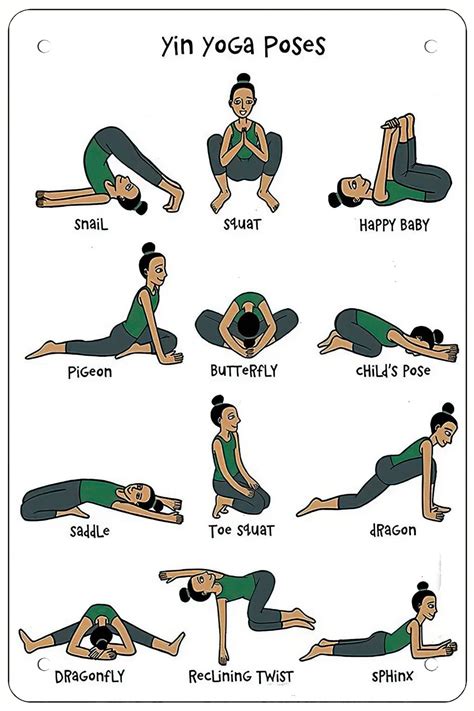 Retro Funny Metal Sign Sheet Signs Tin Sign Yin Yoga Poses Knowledge