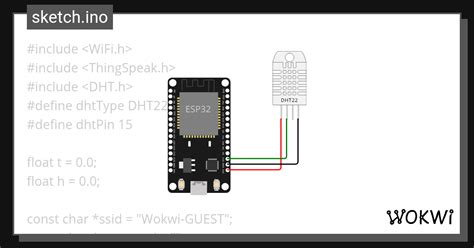 Thingspeak DHT Sensor Working Copy Wokwi ESP STM Arduino Simulator