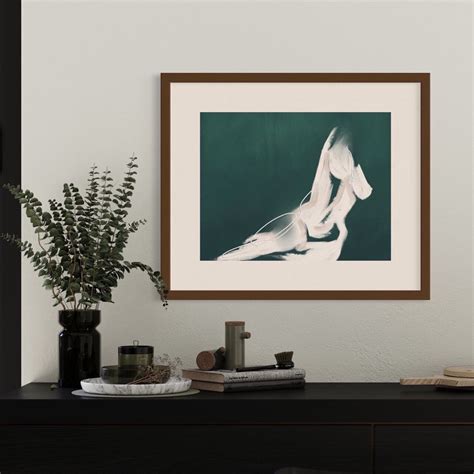 Minimalist Nude Art Erotic Nudity Wall Art Minimalist Wall Art Green
