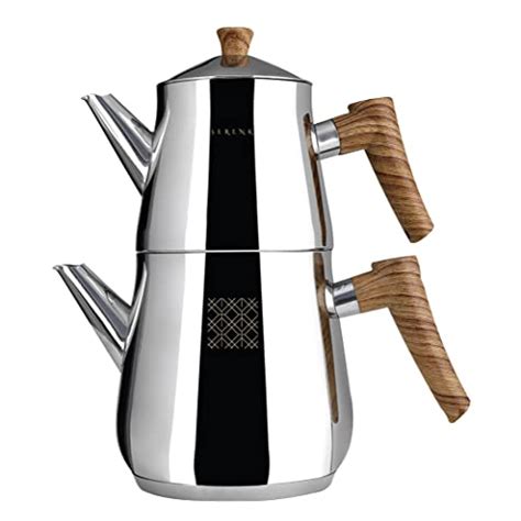 Serenk Tetera Turca Inducción Set de Tetera Doble Hervidor de Agua Tetera para Té