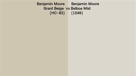 Benjamin Moore Grant Beige Vs Balboa Mist Side By Side Comparison