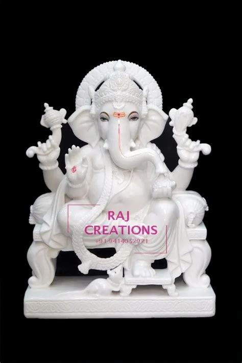 White Jaipur Marble Ganesha Statue At Rs 90000 In Jaipur Id 23289564112