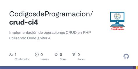 Github Codigosdeprogramacioncrud Ci4 Implementación De Operaciones