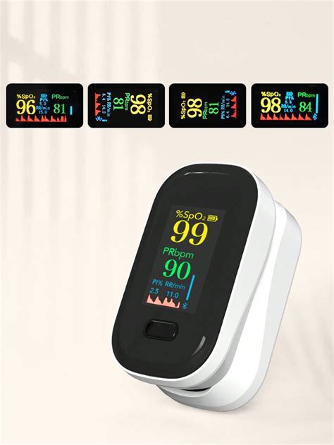 Digital Pulse Oxygen Saturation Meter 1pc White Measures Blood