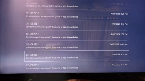 Frequent CE 108255 1 Errors PlayStation Bug Reports Funcom Forums