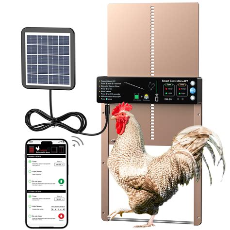 NyPots Automatic Chicken Coop Door Solar Powered Programmable With App