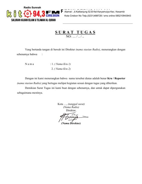 Contoh Surat Tugas Liputan Contoh Surat Hot Sex Picture