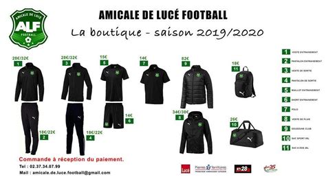 Actualité Boutique du club club Football Amicale de Lucé football Footeo