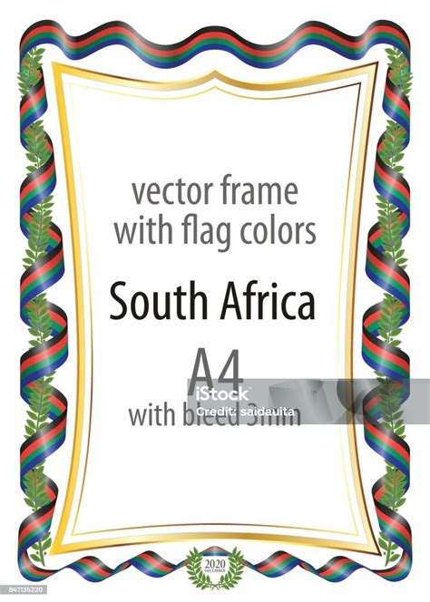프레임 및 남아 프리 카 공화국 국기의 색상의 리본 테두리 공란에 대한 스톡 벡터 아트 및 기타 이미지 공란 교육 남아프리카공화국 Istock