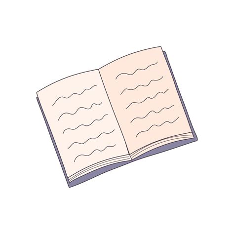 Open School Book Sketch Illustration Notebook Doodle Icon Hand Drawn