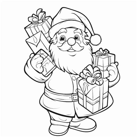 Premium Photo A Cartoon Santa Claus Holding A Present And Giving It A