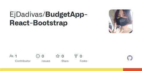 GitHub EjDadivas BudgetApp React Bootstrap