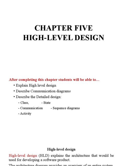 High Level Design And Uml An Overview Of Key Concepts Pdf Unified