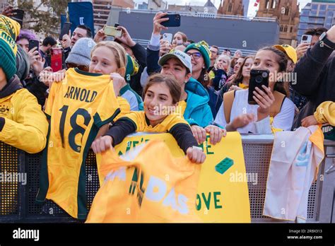 Australian Commbank Matildas World Cup Squad Public Presentation Stock