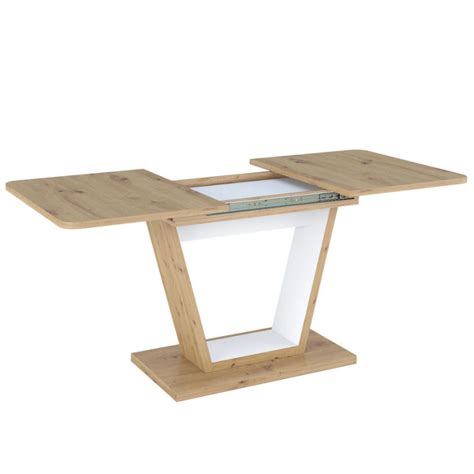Table de salle à manger rectangulaire extensible aspect chêne naturel