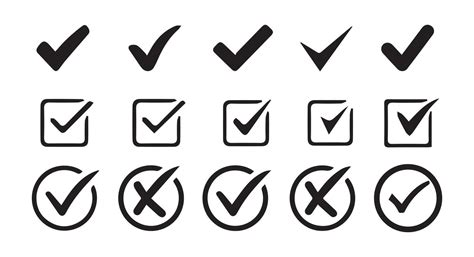 Checkmark And X Mark Icon Check And Uncheck Icon Validation Icon