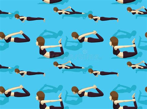 Bow Pose Yoga Manga Tutorial How Cartoon Vector Illustration Seamless