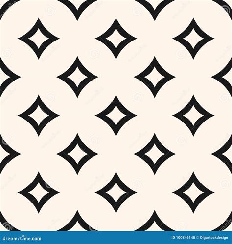 Vector Seamless Pattern With Big Curved Diamond Shapes Stock Vector Illustration Of Geometric
