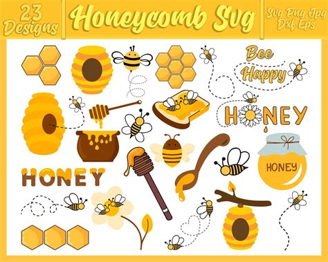 Honeycomb Svg Bee Hive Svg Bee Svg Honey Svg Honeycomb Svg Bundle