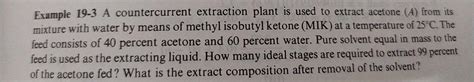 Solved Example 19 3 A Countercurrent Extraction Plant Is