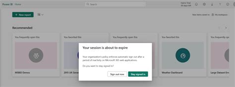 Log Out Of Power Bi Automatically After A Period Of Inactivity