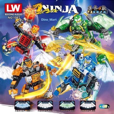 Jual Brick Minifigure Ninja Robot 4 In 1 Lw1087 Brick Robot Ninja Lw