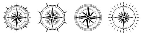 Premium Vector Compass Icons Set Vector Compass Icons Compass Symbols
