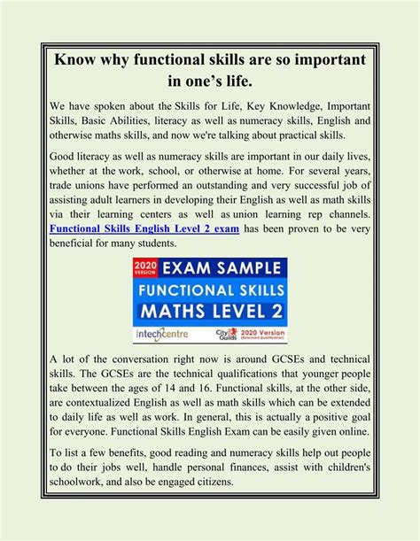 Know Why Functional Skills Are So Important In One