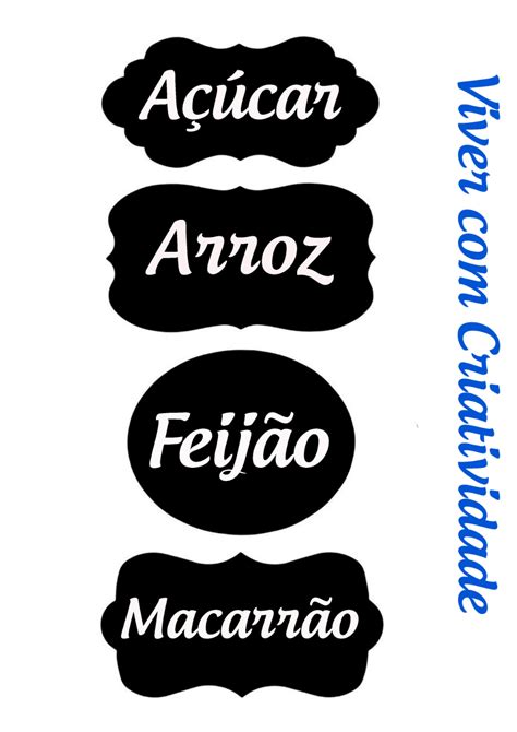 Etiquetas Para Cozinha Para Baixar E Imprimir Grátis Viver Com