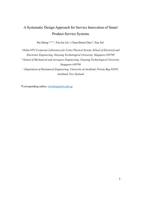 Pdf A Systematic Design Approach For Service Innovation Of Smart