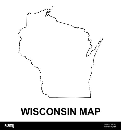 Wisconsin Map Shape United States Of America Flat Concept Icon Symbol