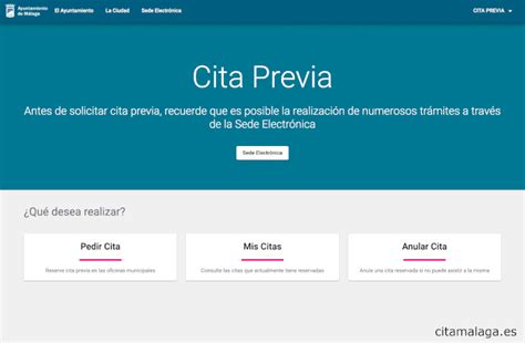 Cita Previa para el Ayuntamiento de Málaga Pasos a seguir y trámites